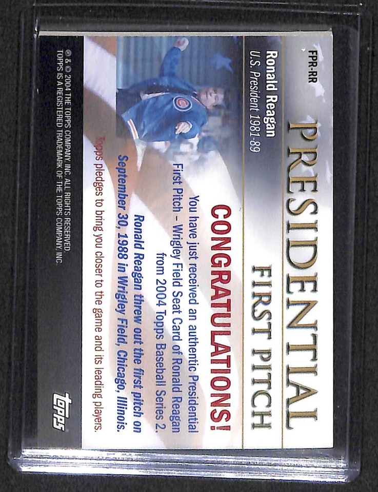 2004 Topps Presidential First Pitch #FPR-RR Ronald Reagan | eBay
