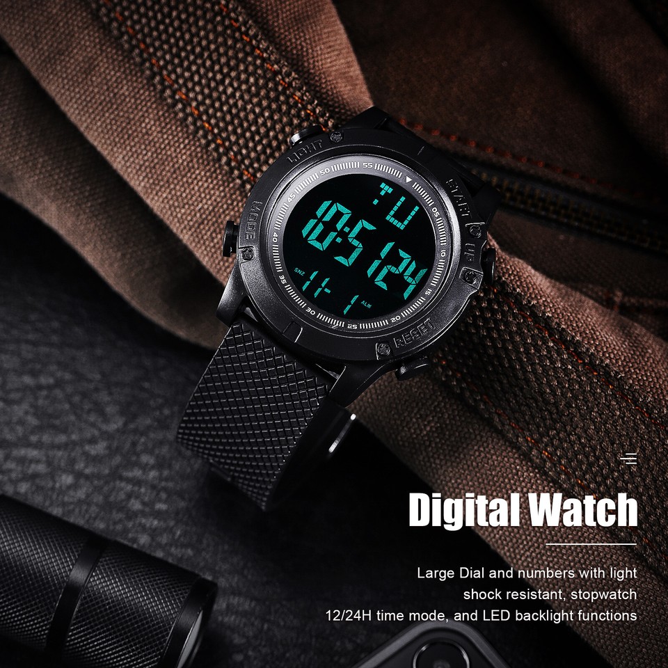 Men Wristwatch Waterproof Digital Sports Watch Military Tactical LED ...