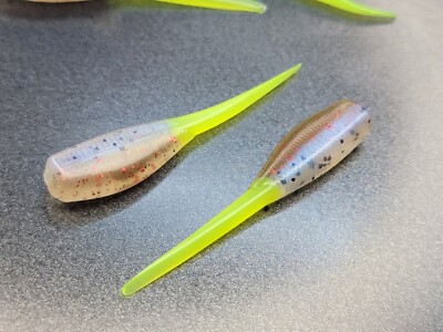 (24) 2" SLAB HUNTER "Mayfly/Chart" GRUBS BAIT JIGS CRAPPIE PANFISH BABY SHAD | eBay