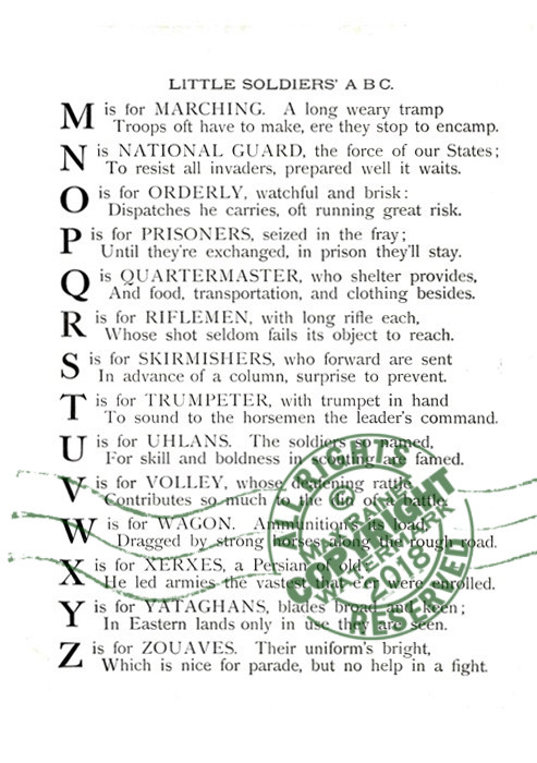 Little Soldier's ABC 1894 McLoughlin Brothers ** Alphabet Rhymes ...