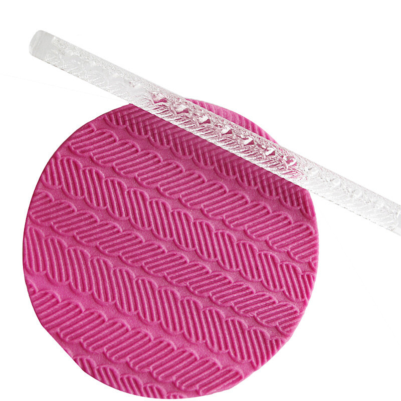 Acrylic Rolling Pin Transparent Stripe Embossing Bar Polymer Clay Stick ...