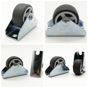 4PCS Rubber Directional Castor Trolley Wheels Fixed Universal Middle ...