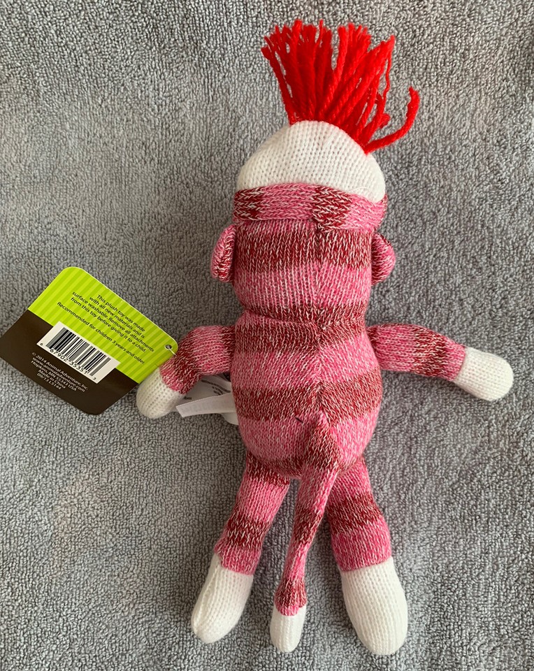 Circo Target Sock Monkey Pink Striped Plush Knit Animal Adventure 11 ...