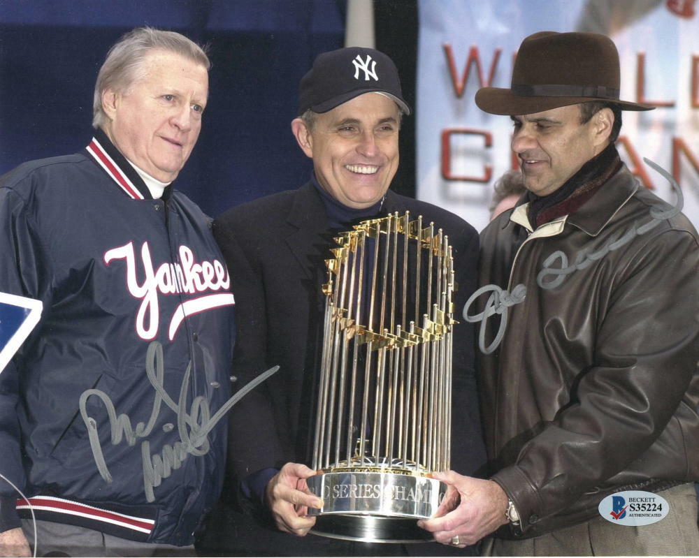 JOE TORRE & RUDY GIULIANI SIGNED AUTOGRAPH 8X10 PHOTO -2001 NEW YORK ...