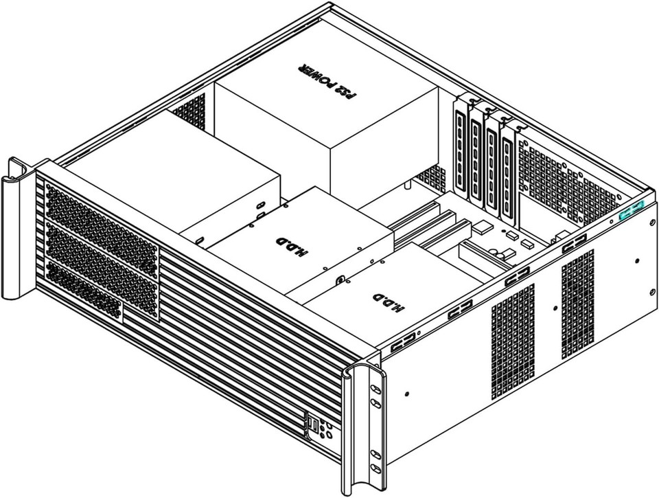 3U MATX Rack Mount Server Chassis Micro ATX/Mini-itx 2x5.25+5x3.5 Bays ...