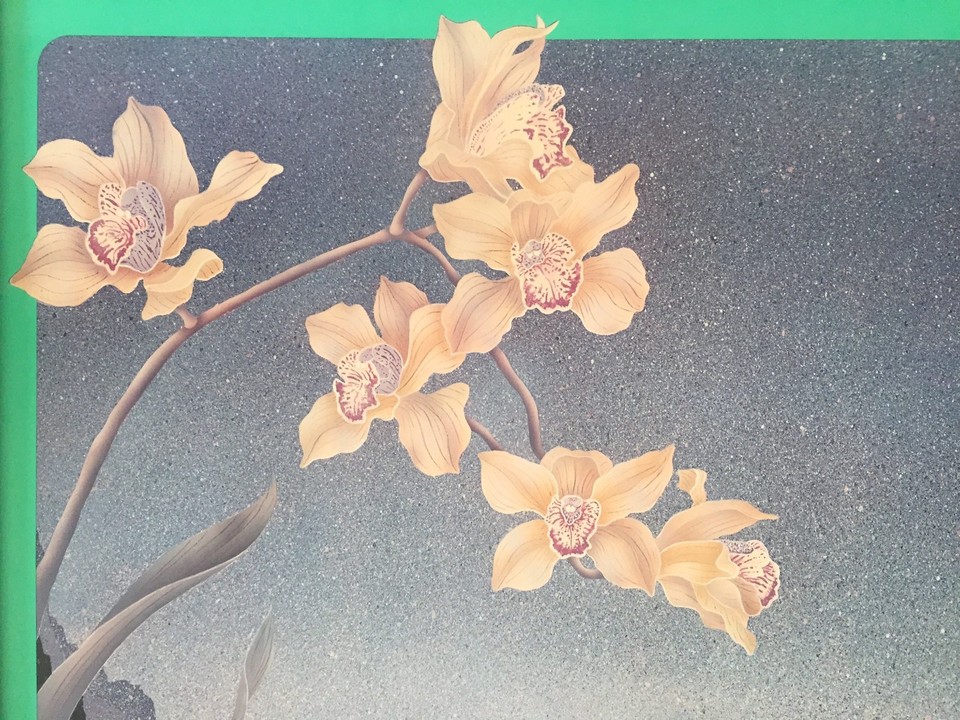 JUSTIN COOPERSMITH VTG 1980'S POST MODERN ORCHIDS FRAMED LITHOGRAPH ...