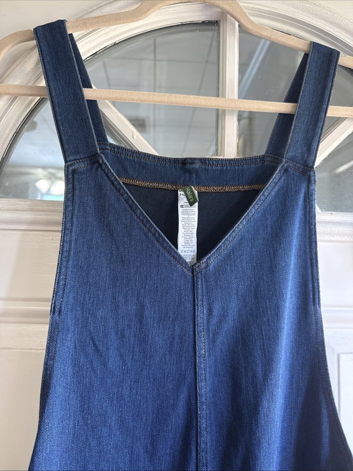 Halara Flex Denim Wide Leg Stretch Overalls with Pockets Jumpsuit-Large ...