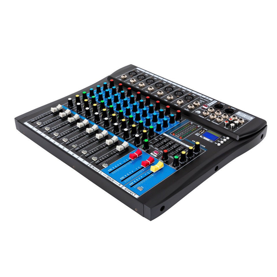 8 Channel Professional Bluetooth Live Studio Audio Mixer USB Mixing ...