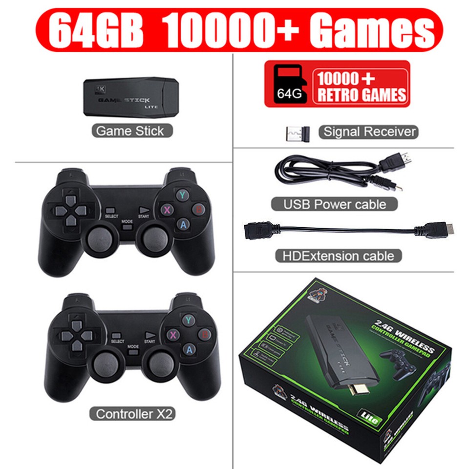 HDMI 4K TV Game Stick Console Built in 64GB 20000 Retro Games+2 ...
