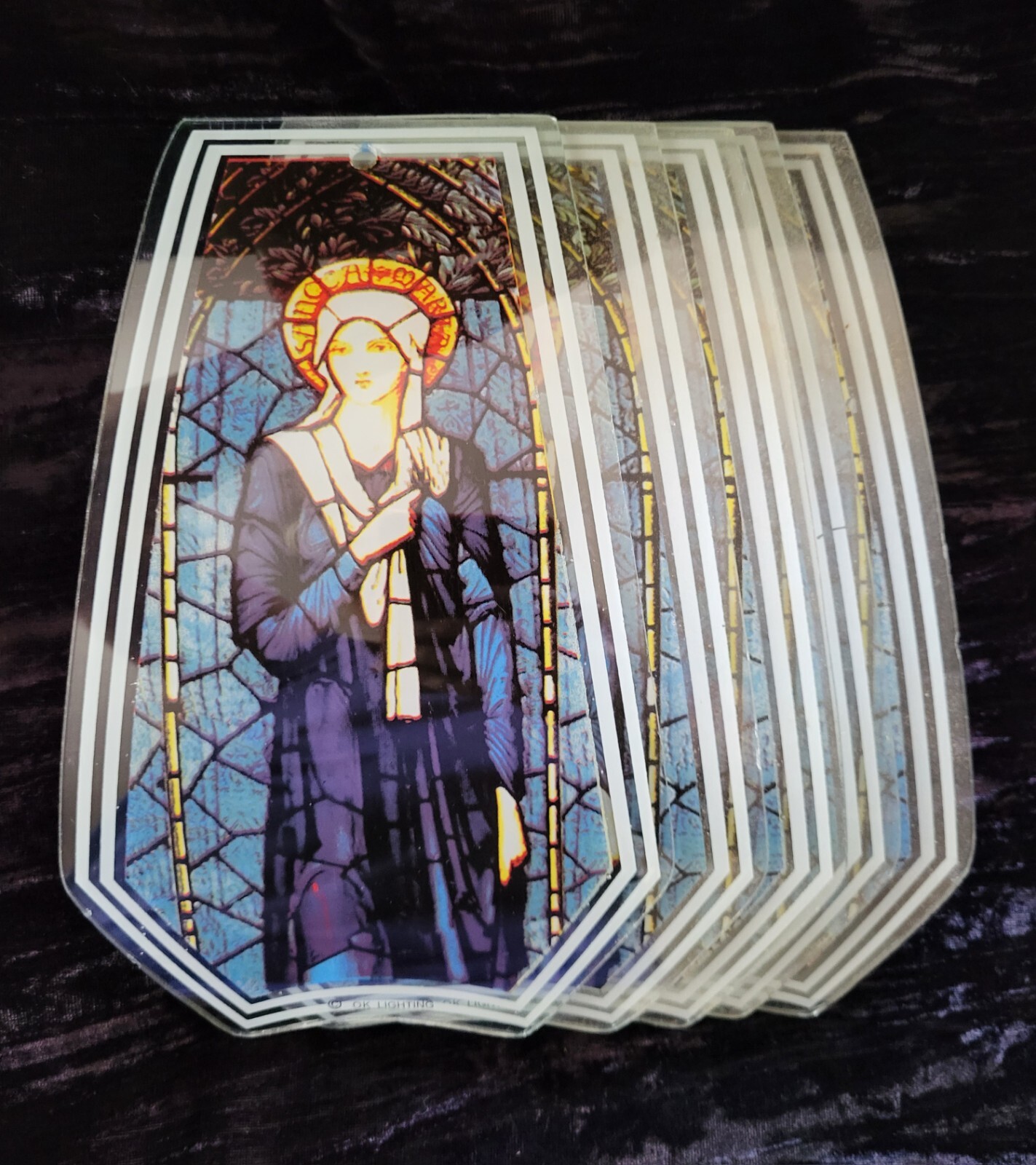 Ok Touch Lamp Replacement Glass Panel Religious Virgin Mary Stained ...