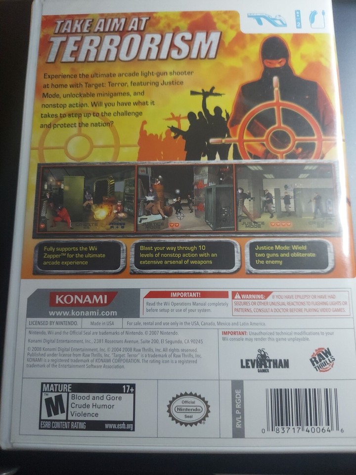 Target: Terror (Nintendo Wii, 2008) Brand New Factory Sealed ...