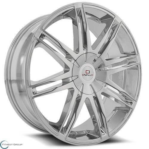 1 Cavallo CLV-18 Chrome Wheel 22 Inches 5x110 Bolt Pattern 38mm Offset ...