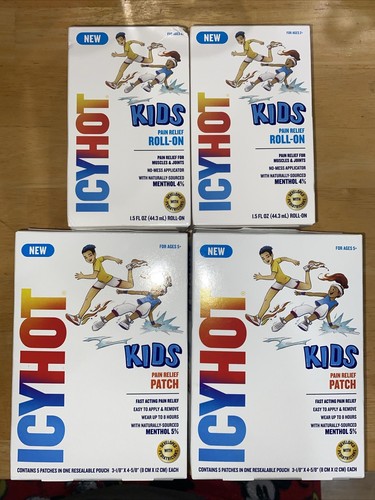 Icy Hot Kids Pain Relief Roll On And Patch Lot Of 4 Exp 12/2024 And 08/ ...