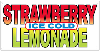 20x48 Inch ICE COLD STRAWBERRY LEMONADE Vinyl Banner Sign | eBay