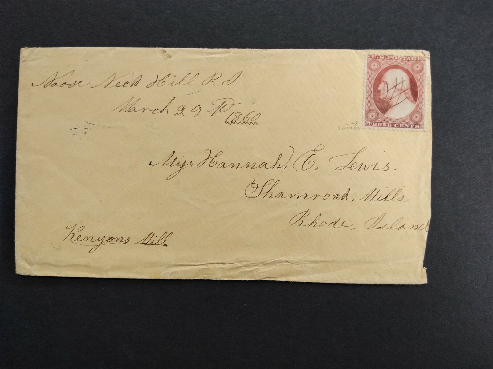 Rhode Island: Noose Neck Hill (#2) 1860 #26 Cover, DPO Kent Co | eBay