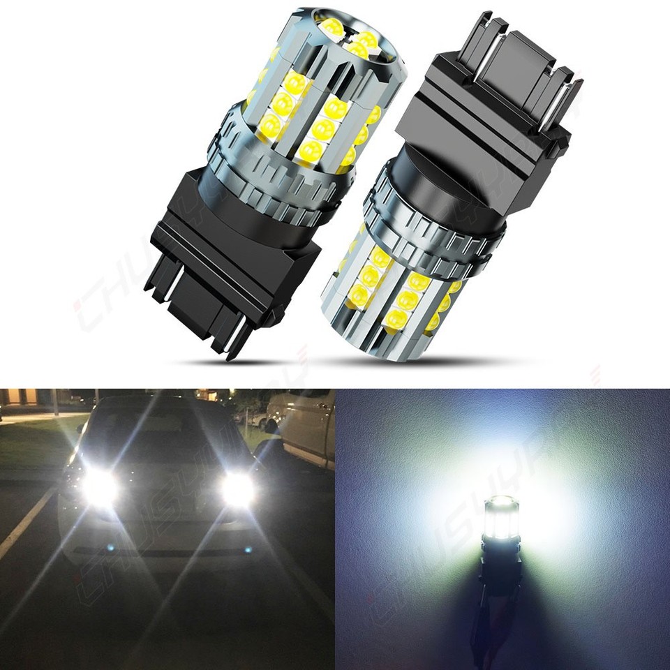 White 3157 LED Daytime Running Light Bulbs For GMC Sierra 1500 2500 ...
