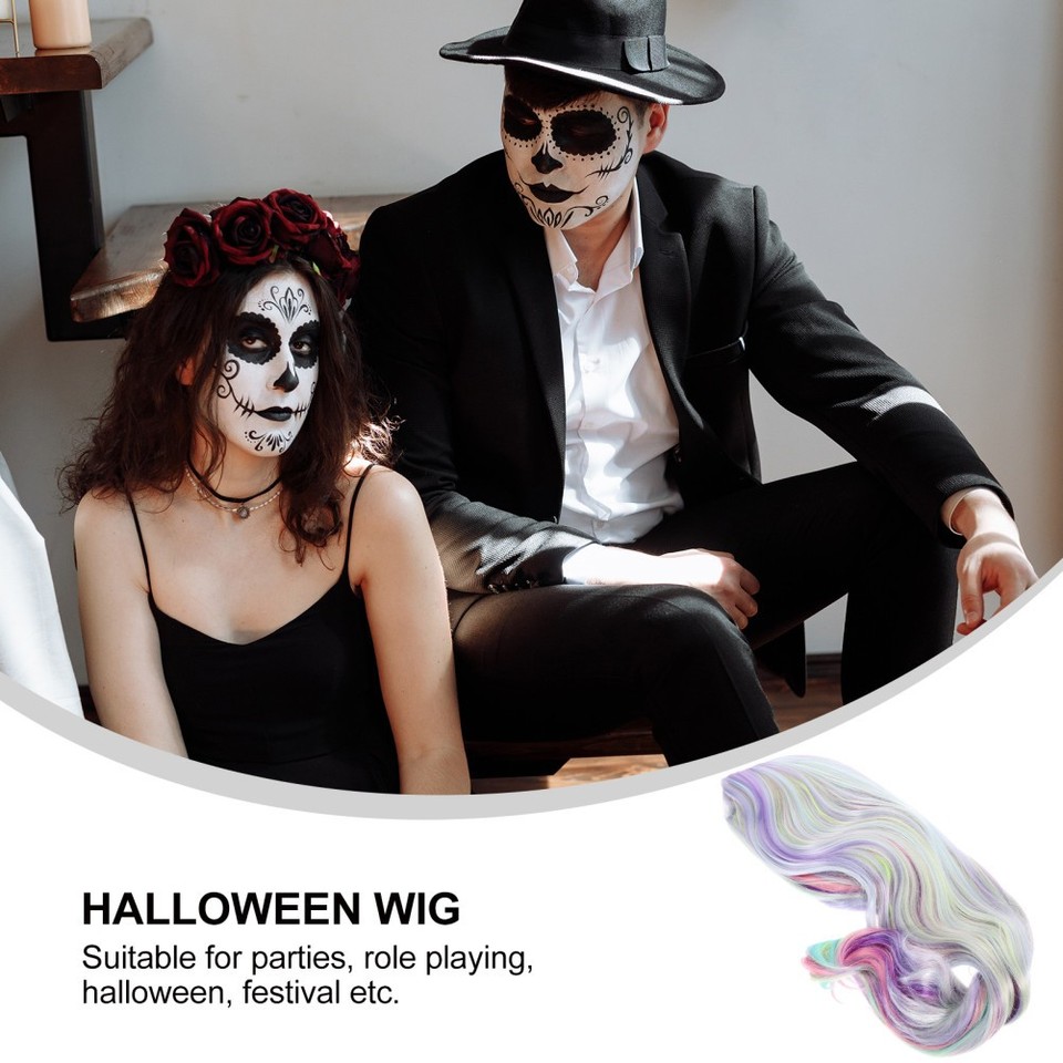 Halloween Wig Long Wave Curly Hair Makeup Prop for Festival Ball Party ...