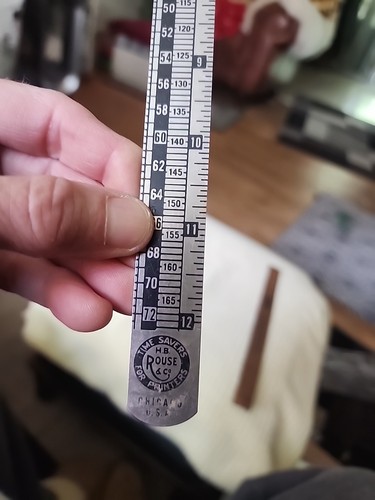 Antique HB ROUSE & CO 6 & 12 Pt Agate Ruler Time Savers For Printers ...