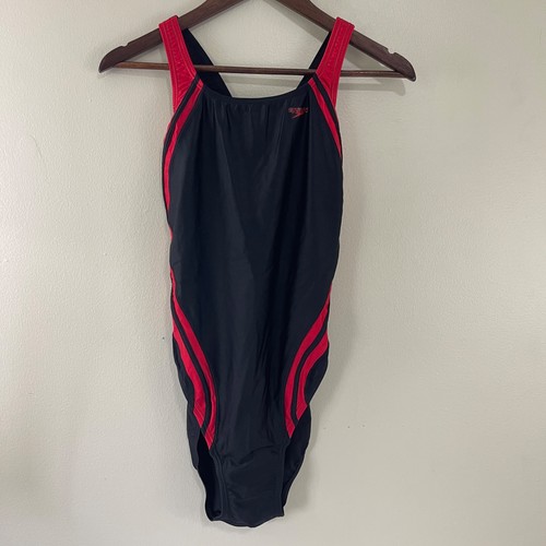 NEW Speedo Womens Quantum Splice Super Pro Swimsuit 14/40 Black Red One ...