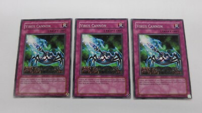 3x VIRUS CANNON TRAP CARD CSOC-EN092 UNLIMITED EDITION RARE YUGIOH NM ...