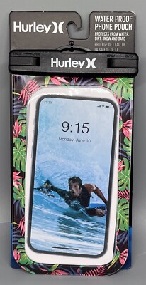 Hurley Tropical Waterproof Phone Pouch Lanyard Touch Screen Plastic ...