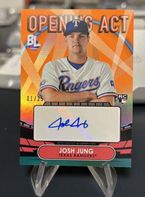 JOSH JUNG 2023 Topps Big League Opening Act Orange RC Autograph Auto ...