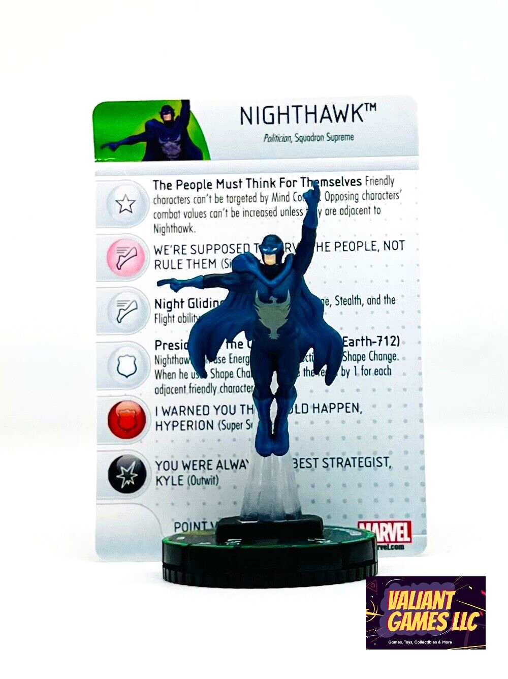 Marvel Heroclix Nighthawk #059b w/ Card Nick Fury Agent of S.H.I.E.L.D ...