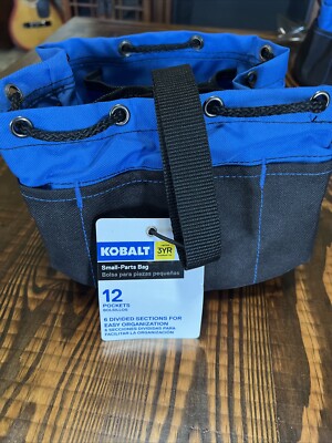 Kobalt 2416937 Small Parts Bag Black Blue 12 Pockets Divided Sections ...