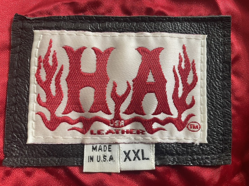 Vintage HELLS ANGELS Leather HA vest XXL womens girlfriend MOTORCYCLE ...