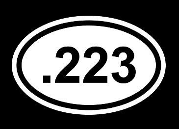 .223 cal, 223 caliber, 223 cal ammo Oval EURO Decal for Car, Windows ...