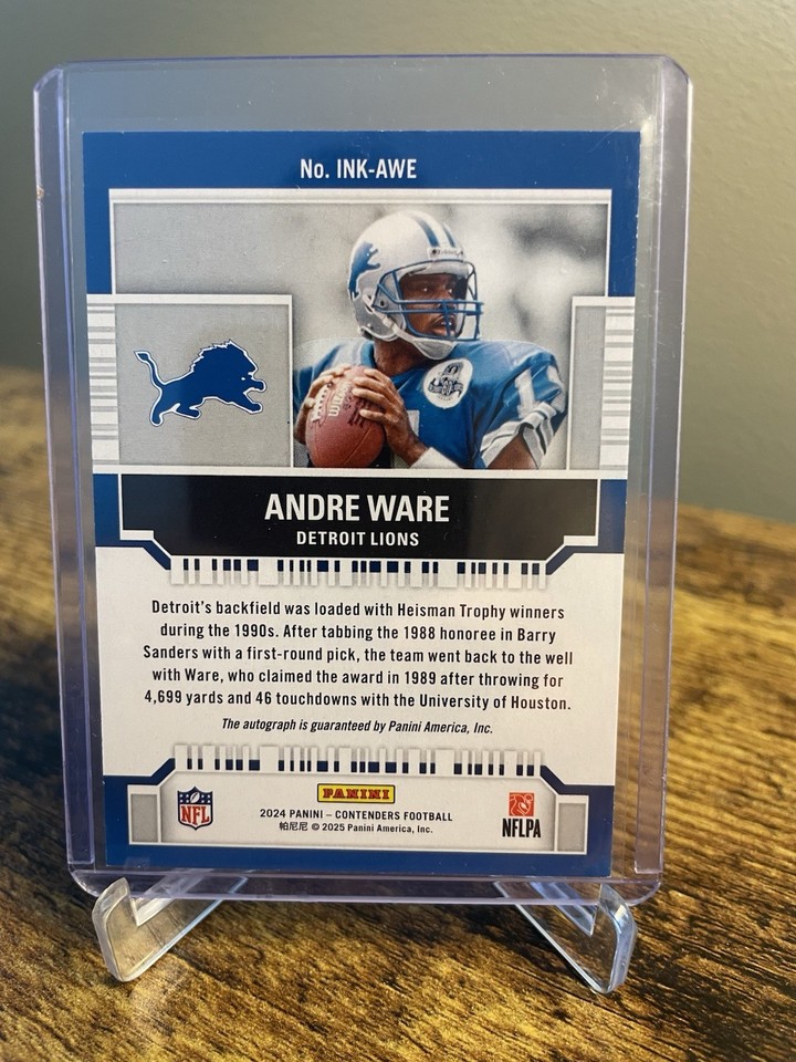 2024 Panini Contenders Andre Ware 04/10 Gold Ink Auto #INK-AWE BSG | eBay