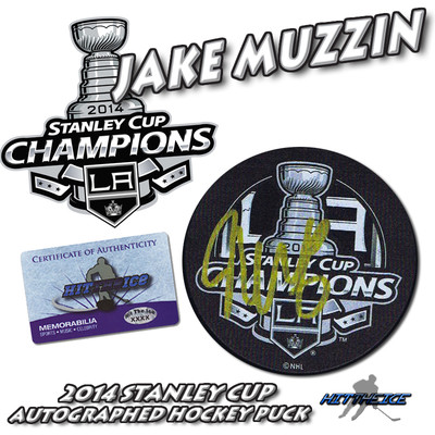 JAKE MUZZIN Signed 2014 LA KINGS CUP CHAMPIONS Puck w/COA #2 | eBay