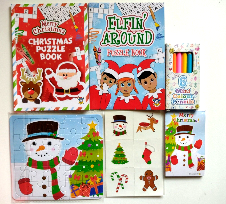 Christmas Activity Pack Prefilled Party Gift Bag Xmas Eve Box Stocking ...