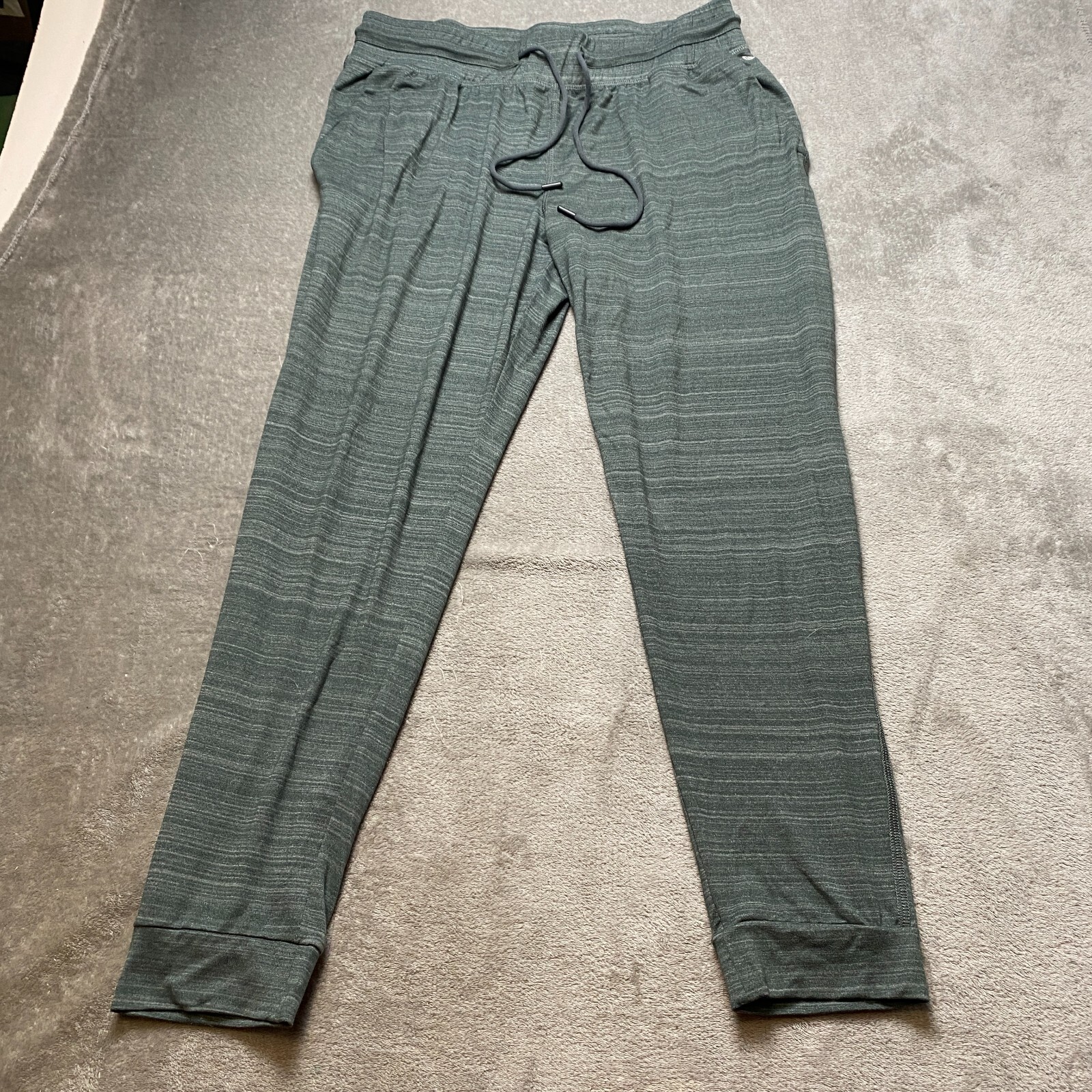 Apana Jogger Pants Mens Large Gray Polyester Stretch Drawstring Waist ...