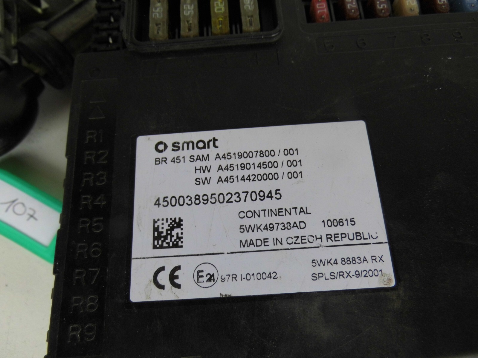 Smart Fortwo 451 MHD Coupe Motor+Airbag-Steuergerät-Tacho-SAM-Funk ...