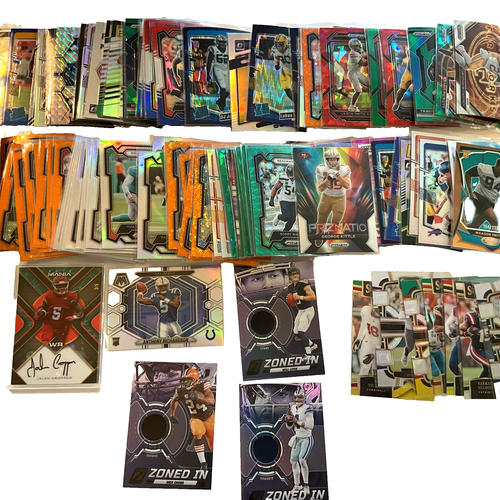 100 Card NFL Color Prizm Select Optic Lot Auto Relics Inserts Vets ...