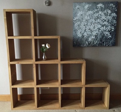 Rustic Cube Shelving Unit Bespoke Sizes Available | eBay