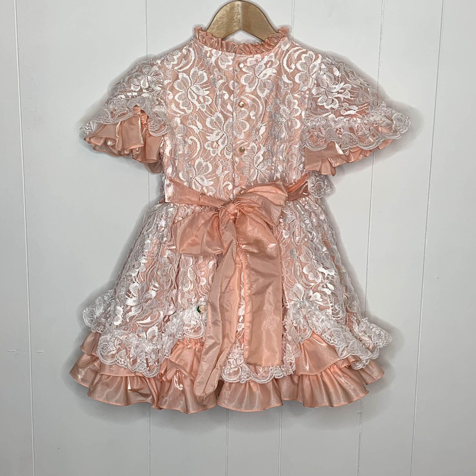 Vintage Pazazz Pageant Dress Sz 3 Full Circle Party Frilly Lace Layered ...