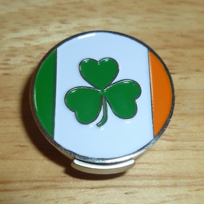 Ireland Flag with Shamrock golf ball marker 1" with Hat Clip | eBay