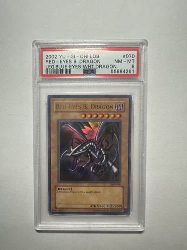 PSA 8 - Red-Eyes B. Dragon LOB-070 Original 2002 Unlimited Edition Ultra Rare | eBay