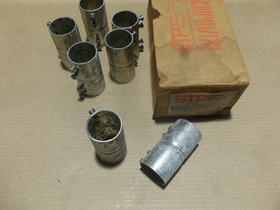 NEW BOX OF 7 ETP CP-45 1-1/2" STEEL SET-SCREW COUPLING CONDUIT ...