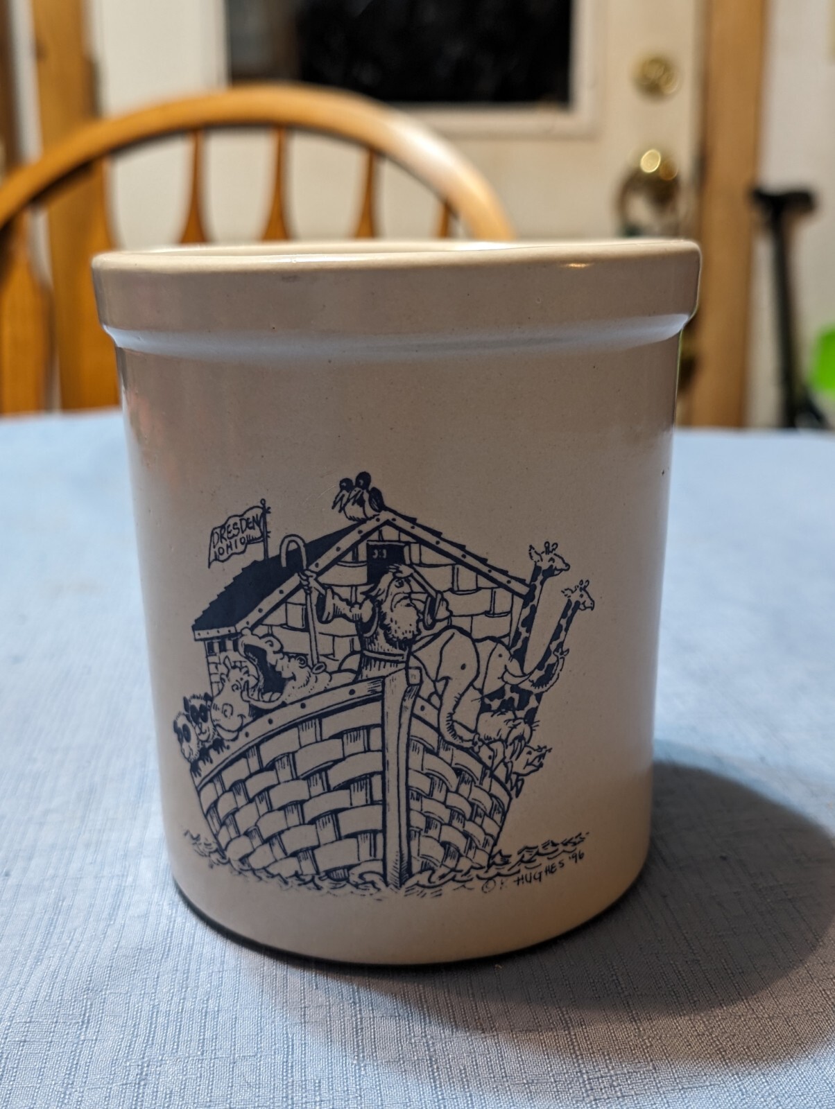 RRP Roseville Pottery 1 Qt High Jar Crock Noah’s Ark Dresden Ohio K ...
