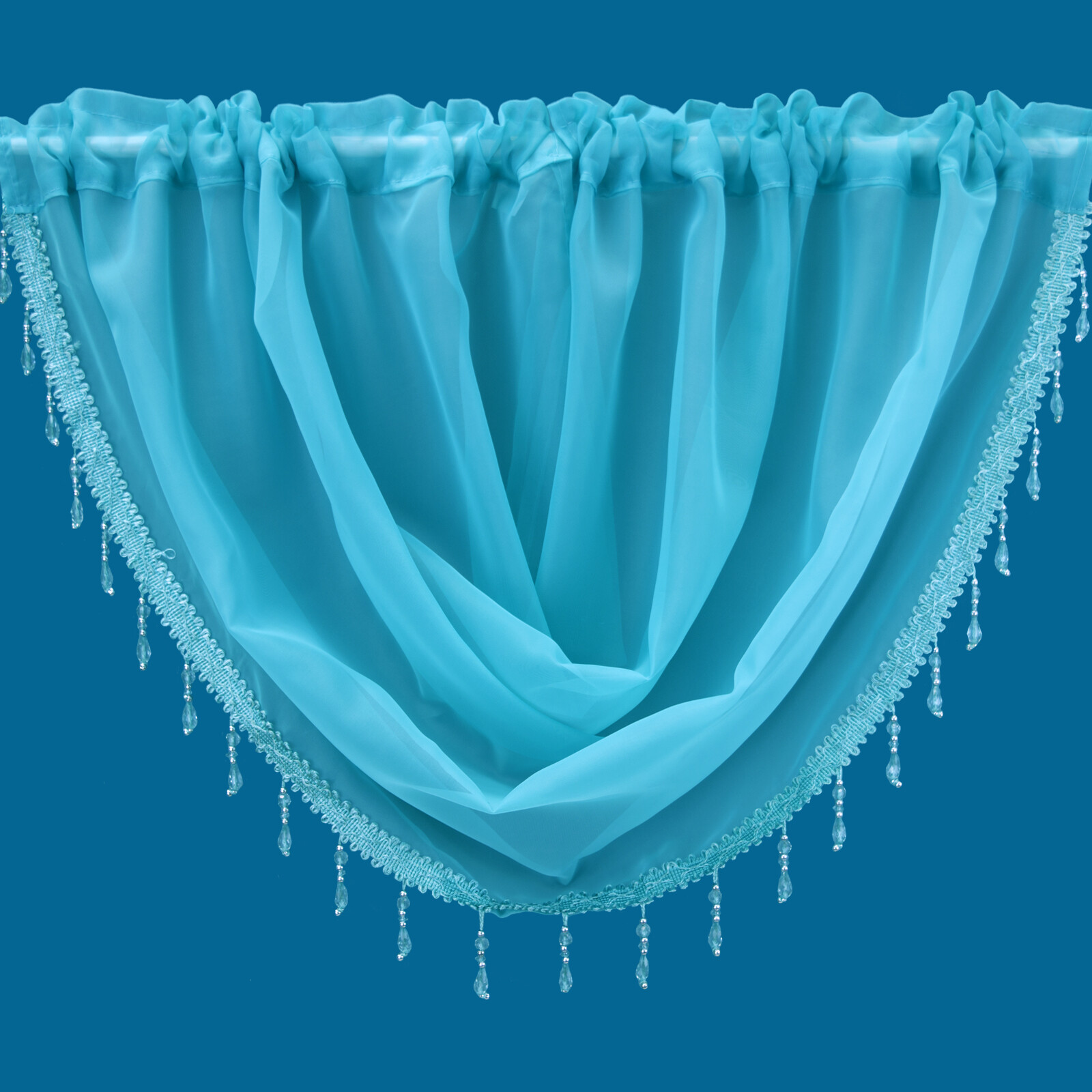 Plain Beaded Voile Swags All Colours - Net Curtains Voile Swag Valance ...