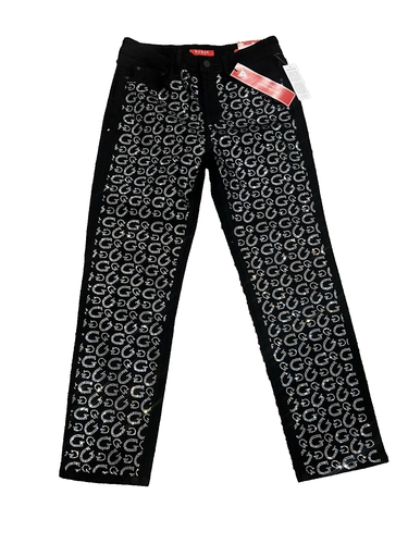 NWT Womens Guess Jeans Girly G-Stone Bedazzled Bling Black Pants 27x28 ...