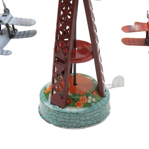 Biplane Rotating Toy Tinplate Nostalgia Rotating Airplane Toys Rotating ...