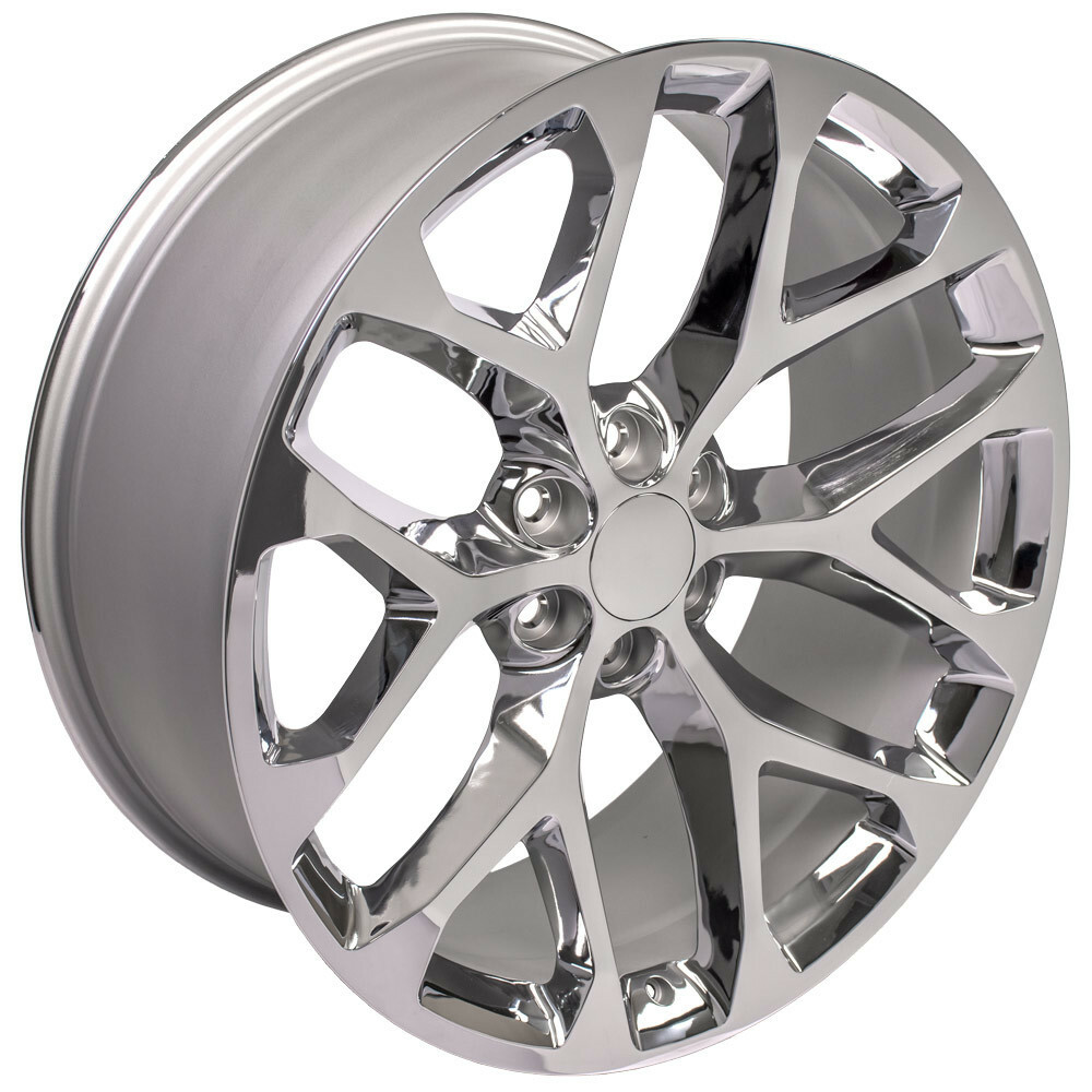 24" Chrome Snowflake Wheels for Chevy Silverado Tahoe Suburban GMC ...