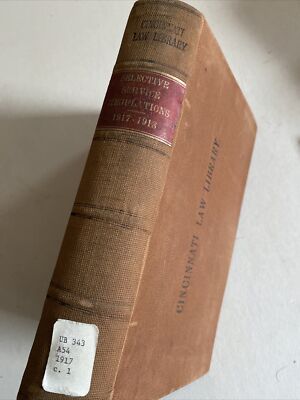 Selective Service Regulations 1917 WWI Military Book 1st Edition | eBay