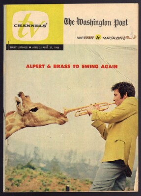 1968 WASHINGTON POST TV GUIDE HERB ALPERT/ HARPERs BIZARRE on ROMP ...