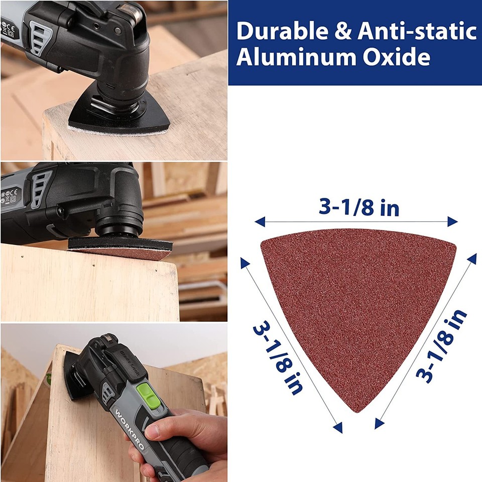 WORKPRO 150PC Sanding Disc Set/150PC Triangle Sanding Pad/150PC Mouse ...