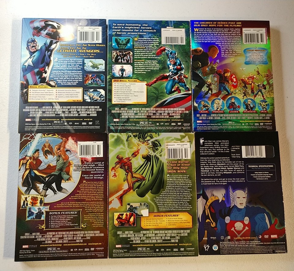 Marvel Animated DVD Lot Of 6. Iron Man, Avengers, Doctor Strange | eBay